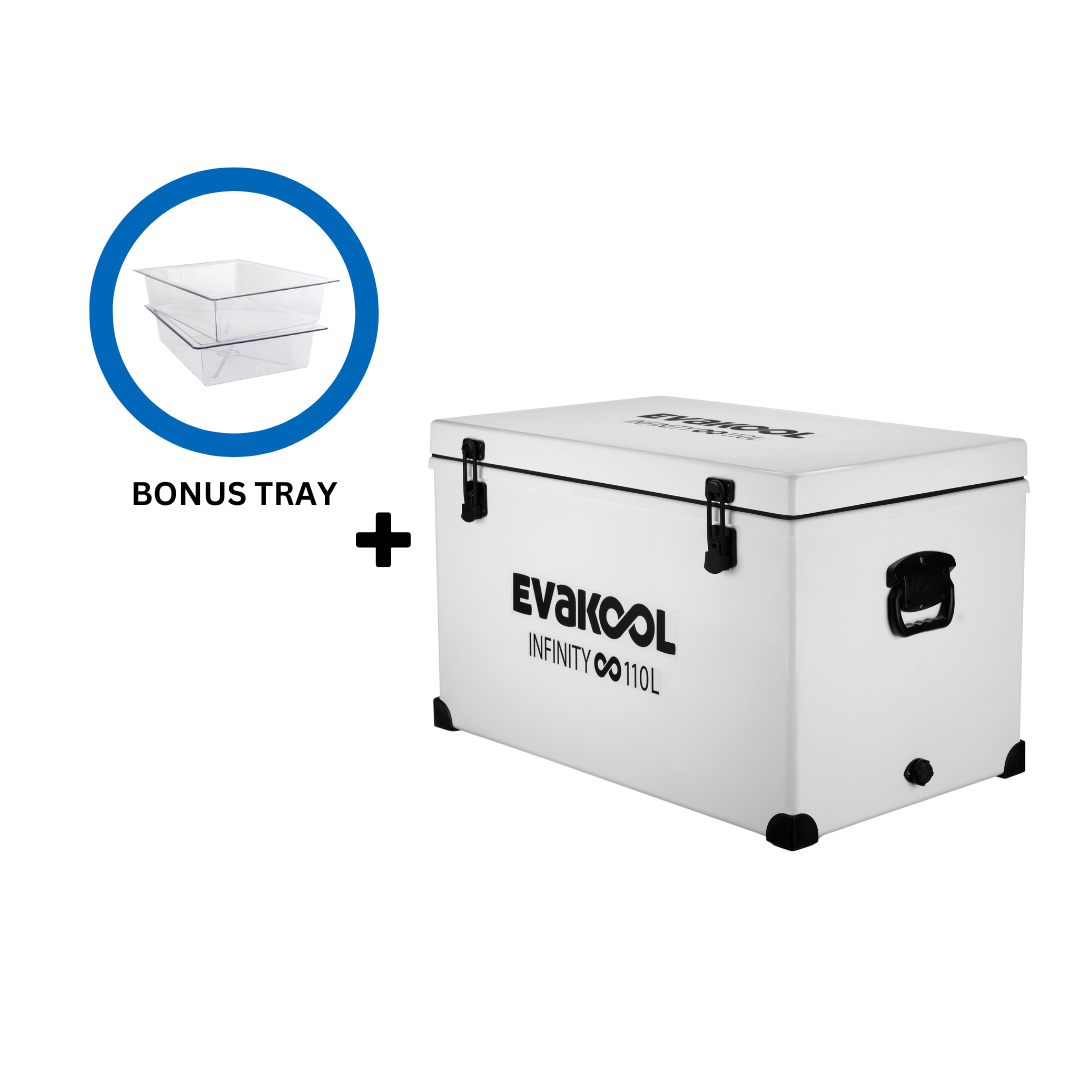 110L Fibreglass Cooler with Bonus Tray – EVAKOOL Australia